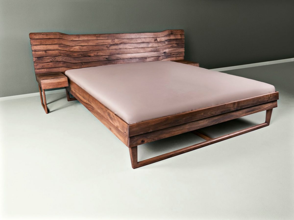 Solid walnut bed | walnut double bed - Mijatovic Ltd