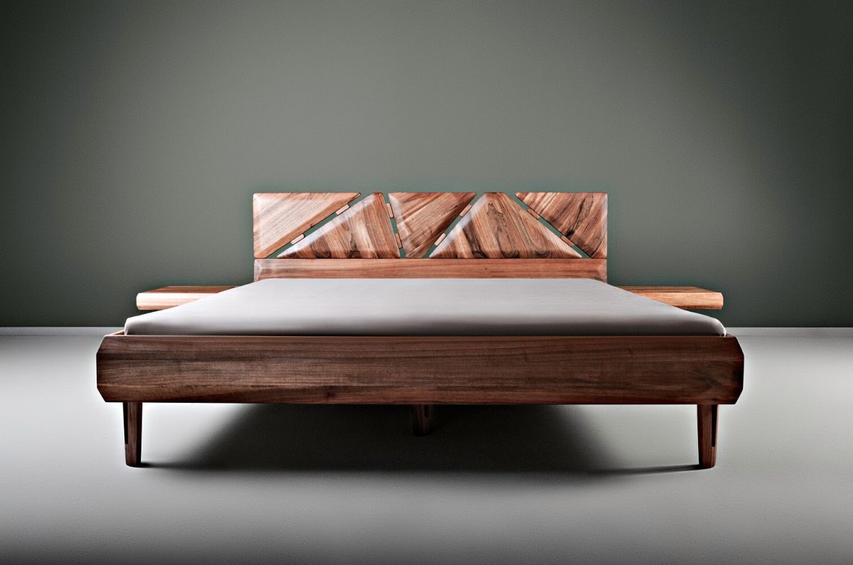 Solid walnut bed | walnut double bed - Mijatovic Ltd