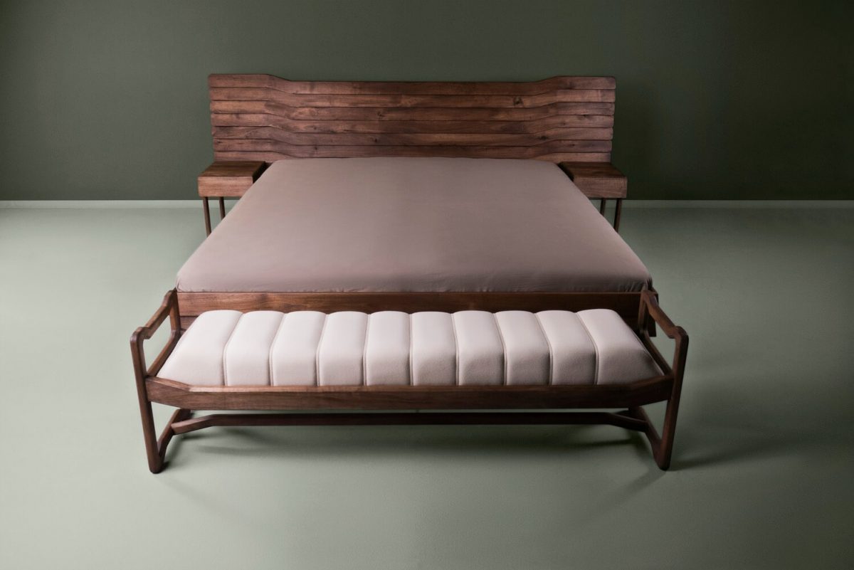 Solid walnut bed | walnut double bed - Mijatovic Ltd